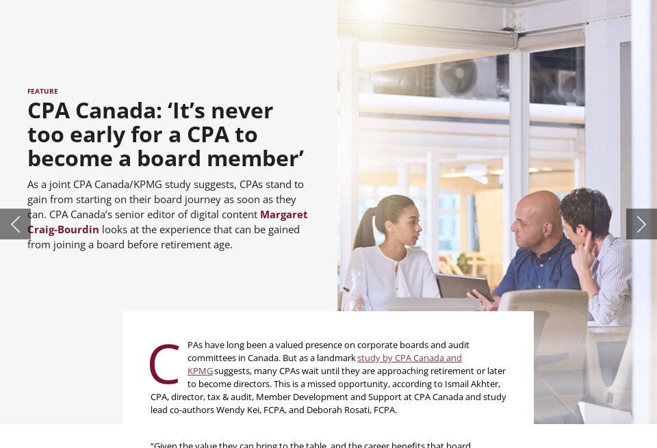 CPA Canada: ‘It’s never too early for a CPA to become a board member ...