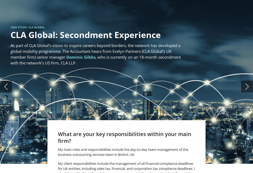 CLA Global: Secondment Case Study - TA | Supplement May 2023