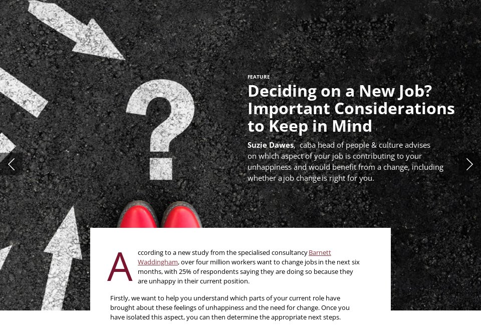 Deciding on a New Job? Important Considerations to Keep in Mind - caba ...