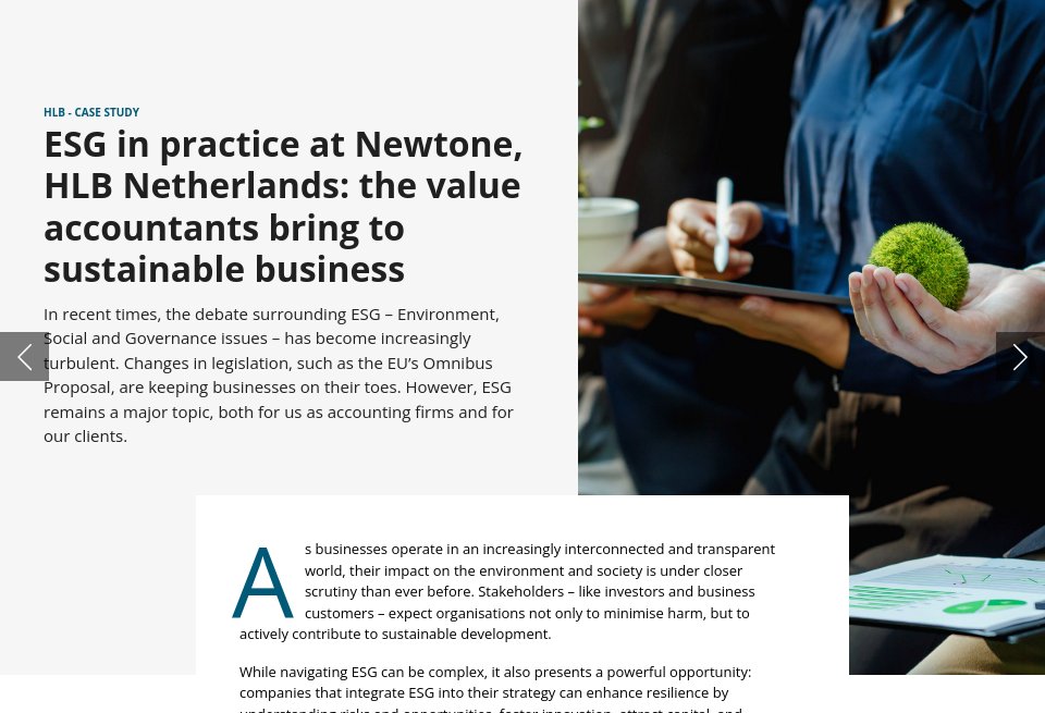 ESG in practice at Newtone, HLB Netherlands - TA | Supplement May 2025