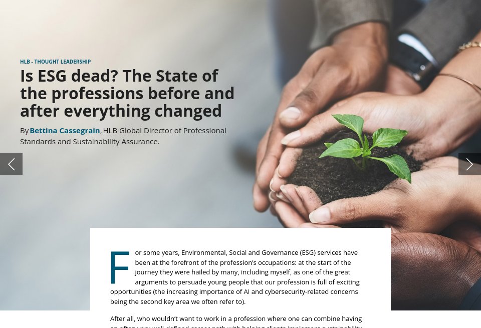 Is ESG dead? - TA | Supplement May 2025
