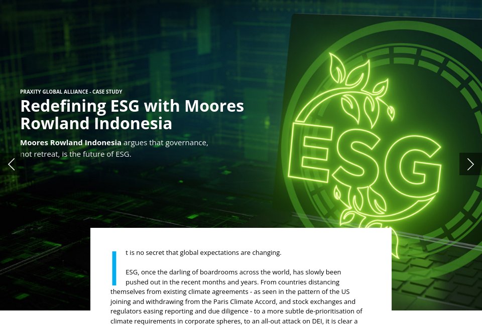 Redefining ESG with Moores Rowland Indonesia - TA | Supplement May 2025