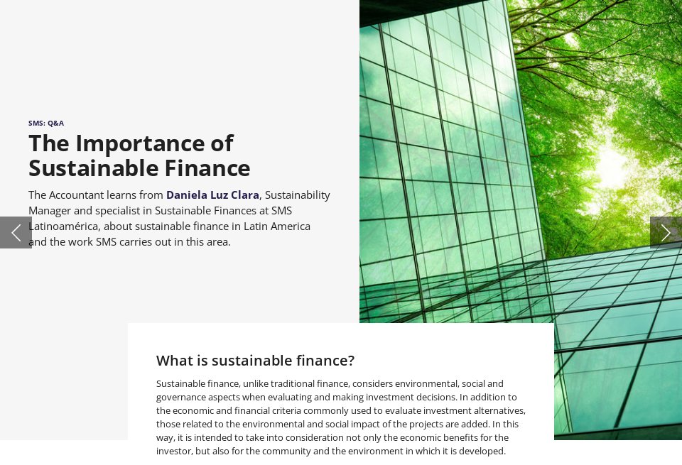 The Importance of Sustainable Finance - TA | Supplement November 2023